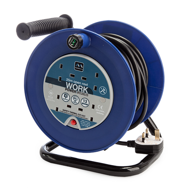 Masterplug LDCC2513-4BL-MP 13A 4 Gang Cable Reel Blue 25 Metres 240V ...
